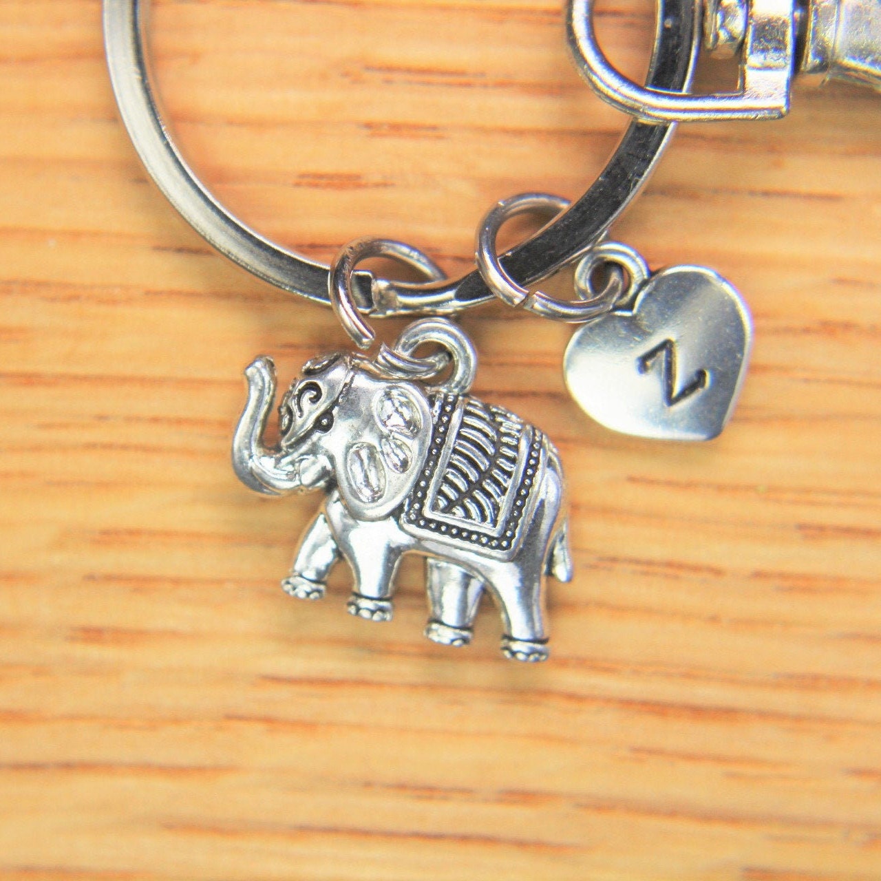 Elephant Charm Silver Elephant Charm Keychain Elephant Key - Etsy