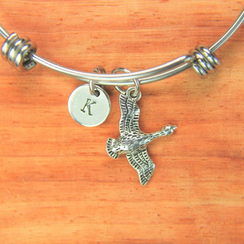Silver Goose Charm Bracelet Flying Bird Charm Bangle Duck - Etsy