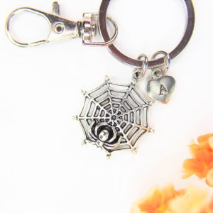 Big Spider Wed Charm Silver Spider Charm Keychain Halloween Gift Insect ...