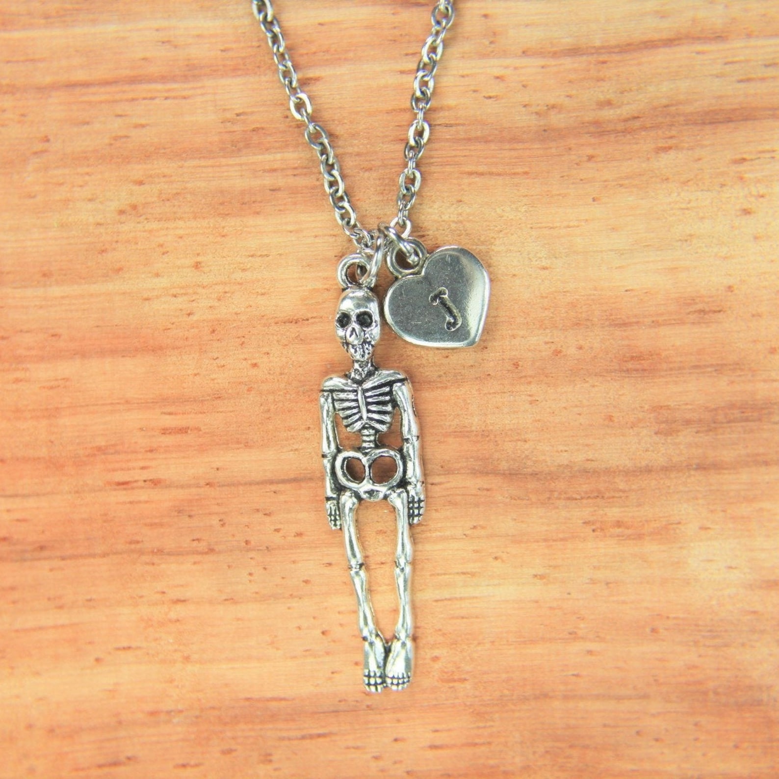 Skeleton Necklace Halloween Necklace Skeleton Gift Skeleton Charm ...