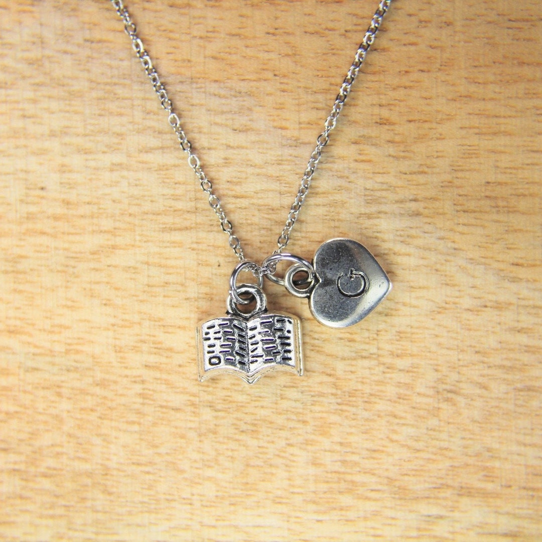 Silver Open Book Charm Collier Open Book Collier Open Book - Etsy France