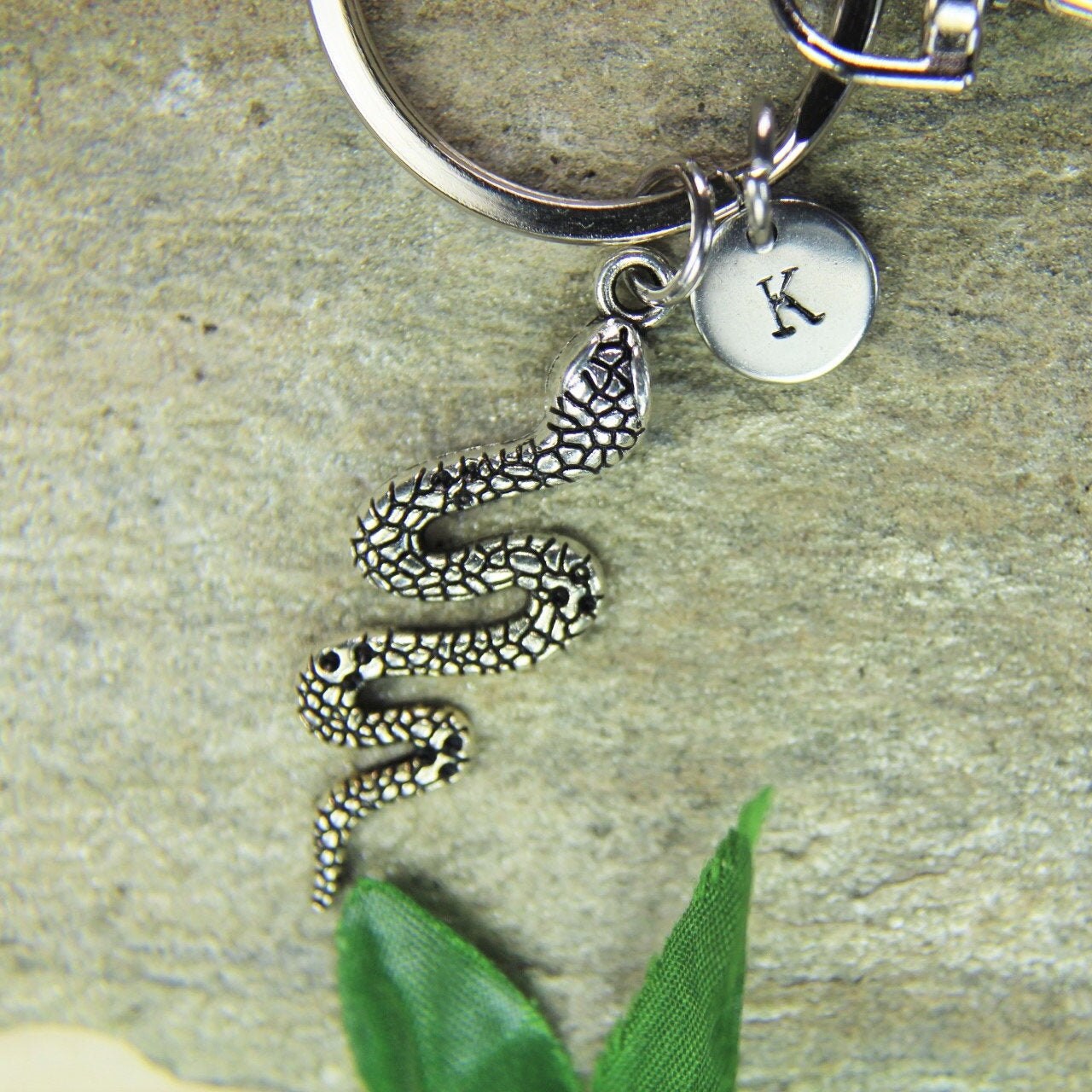 Snake Keyring Silver Wild Snake Charm Keyring Animal Gift | Etsy
