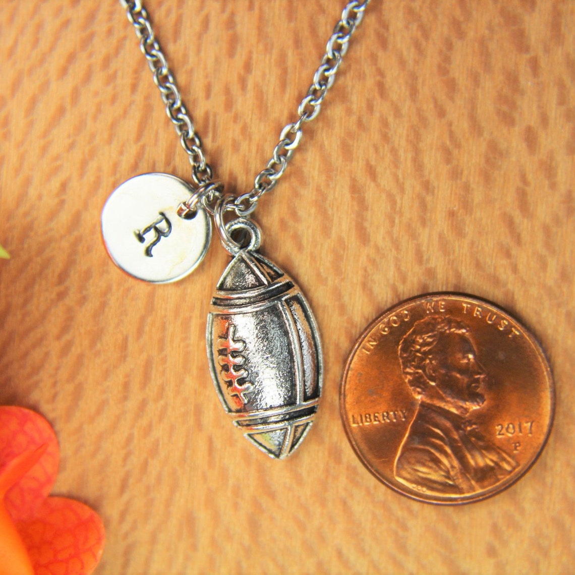 Rugby Necklace Silver Rugby Charm Necklace Sport Gift | Etsy