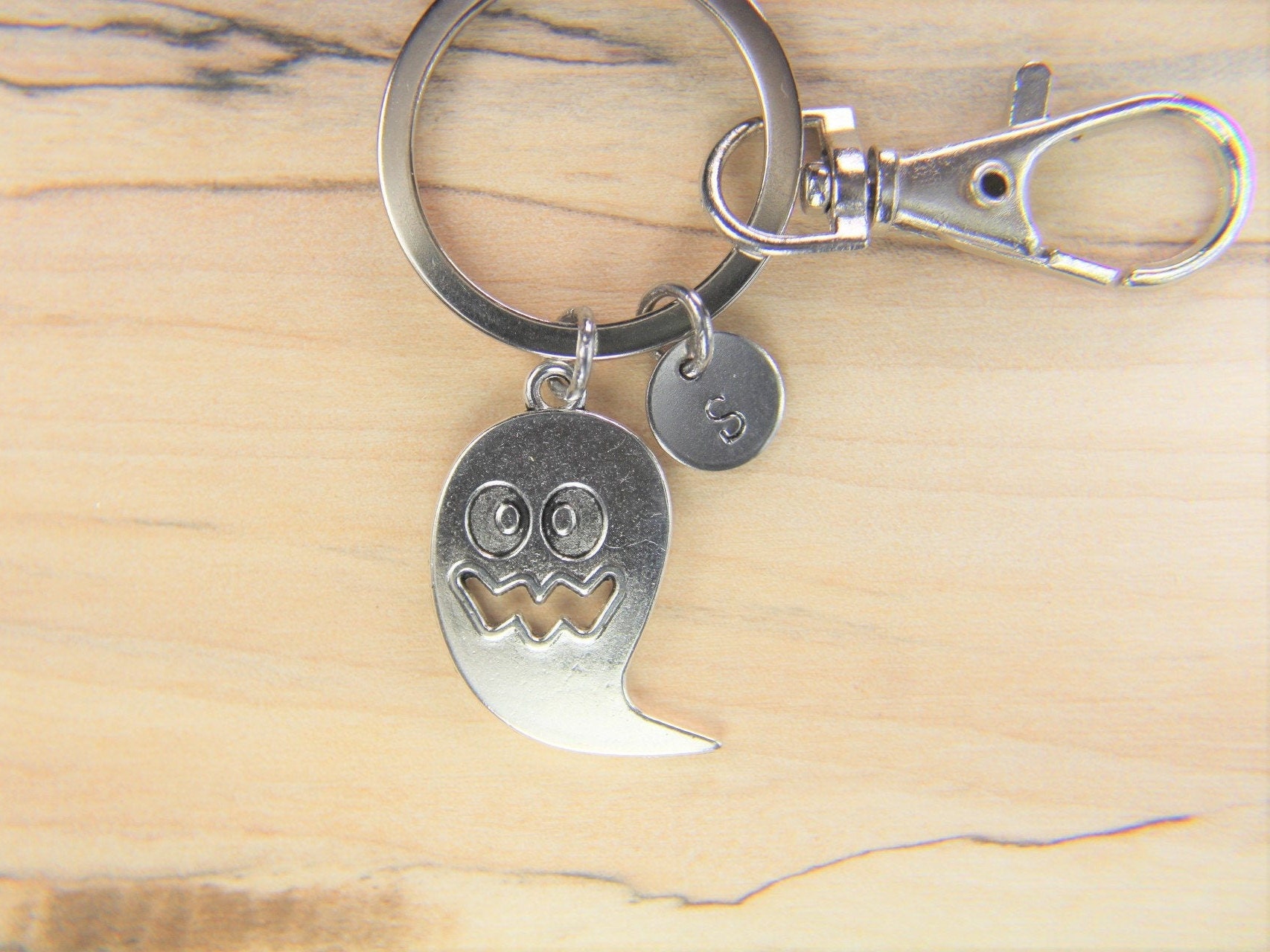 Ghost Keychain Ghost Pendant Silver Ghost Charm Halloween - Etsy