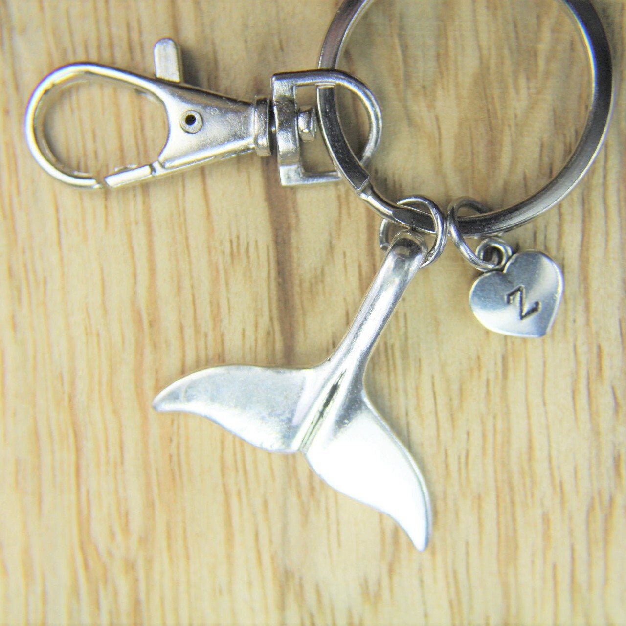 Mermaid Keychain Silver Mermaid Tail Charm Keychain Whale Tail Charms ...