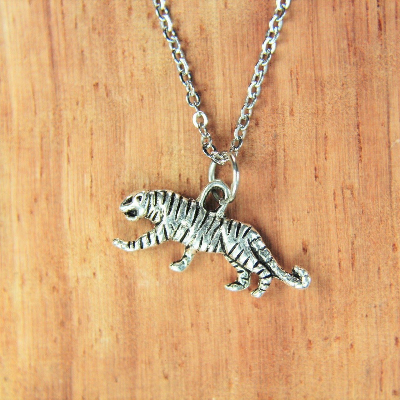 Tiger Necklace Tiger Charm Necklace Travel Gift Tiger Gift - Etsy UK