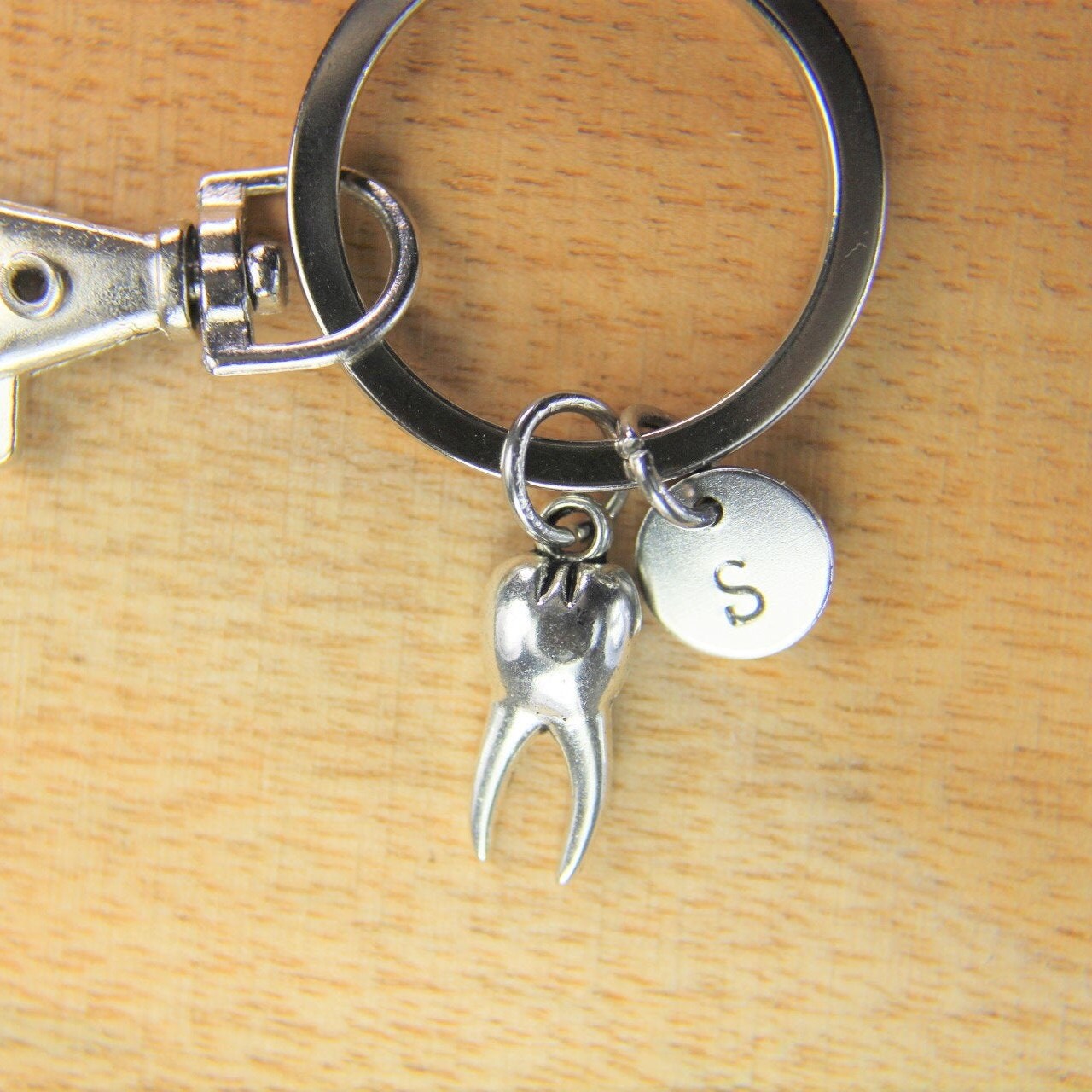 Silver Tooth Charm Keychain Molar Charm Dental Hygienist Charm | Etsy