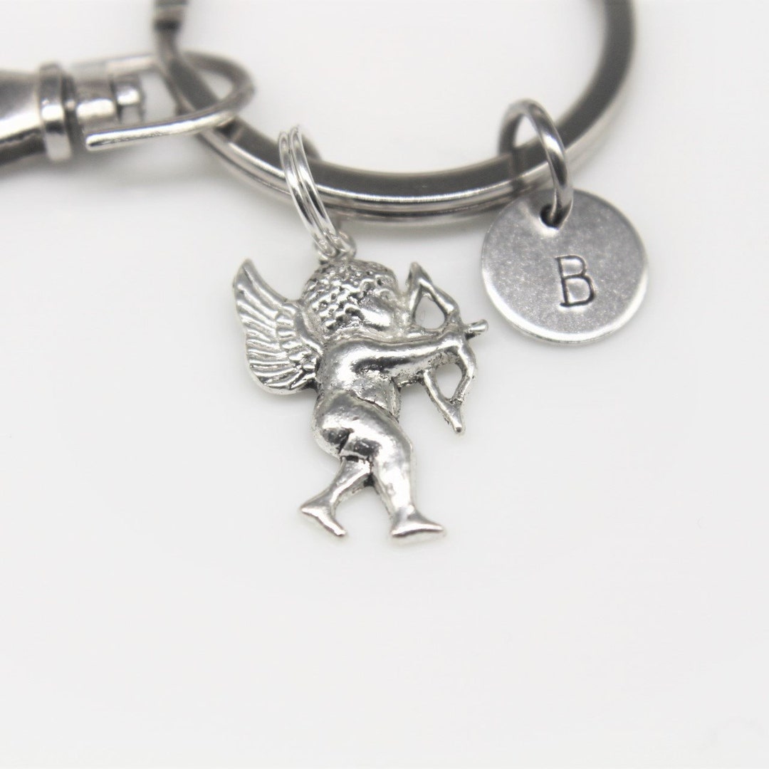 Silver Cupid Charm Keychain Cupid Keyrng Cupid Charm Cupid Gift Love ...