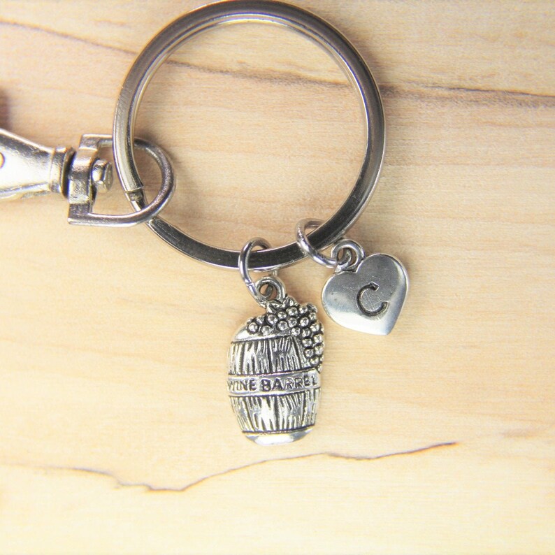 Silver Wine Barrel Charm Keychain Beer Bucket Charm Keychain Wine ...