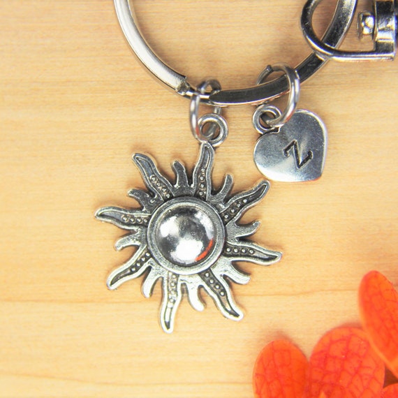Sun Keyring Silver Sun Charm Keyring Sun Charms Sun Pendant | Etsy