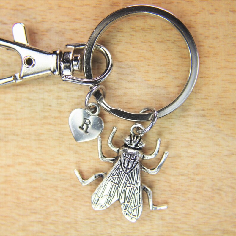 Flying Charm Silver Fly Charm Keychain Insect Charm Birthday - Etsy