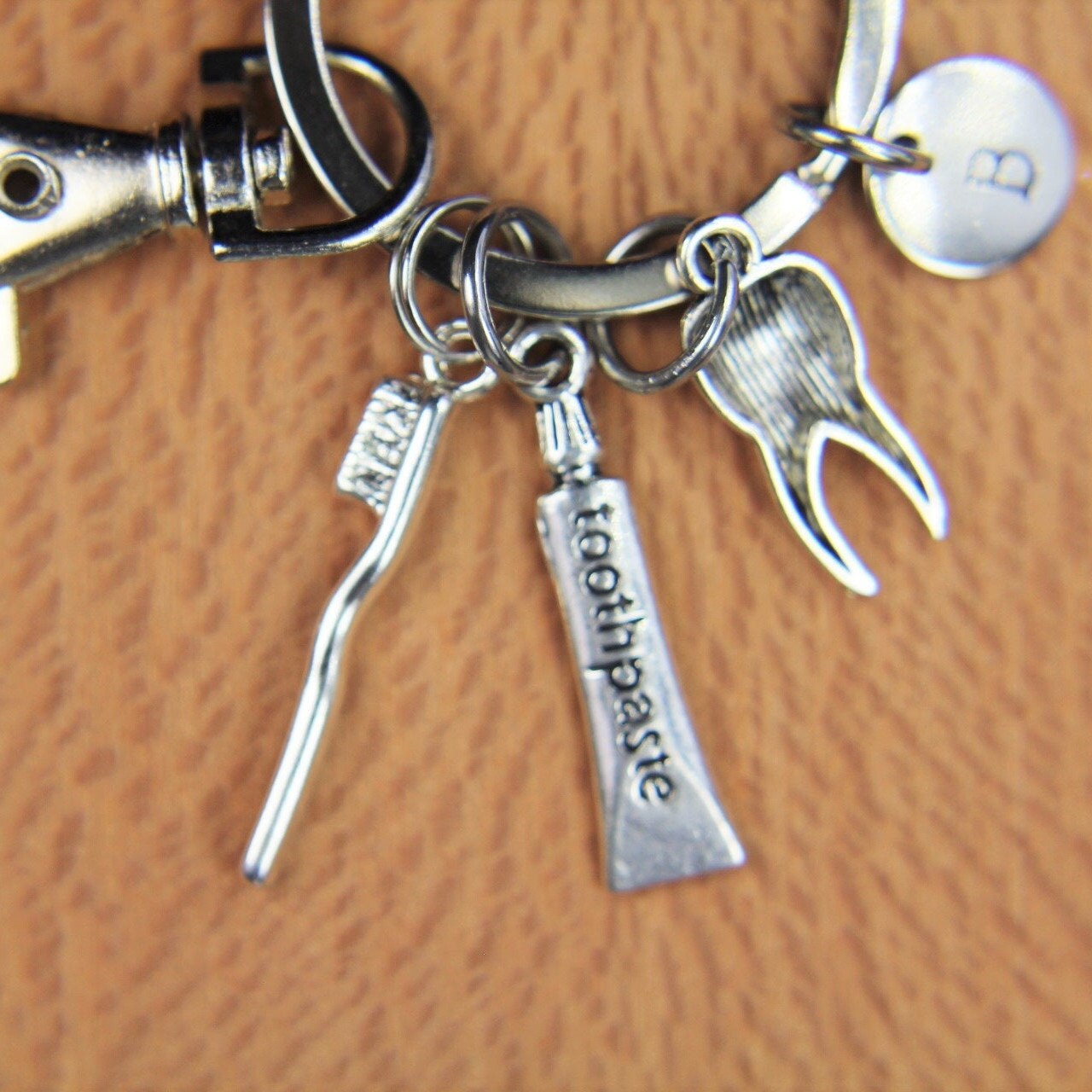 Silver Toothpaste and Toothbrush Tooth Charm Dental Gift | Etsy