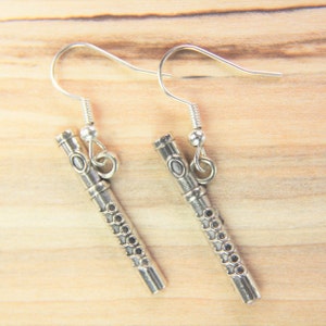 Flute Earring Silver Flute Charm Earring Bugle Gift Music Teacher Gift ...