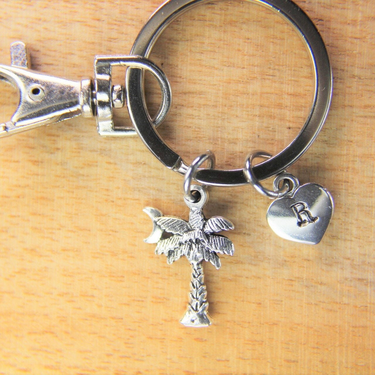 Palm Tree Keychain Palmetto Palm Tree With Crescent Moon - Etsy