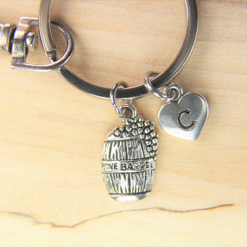 Silver Wine Barrel Charm Keychain Beer Bucket Charm Keychain Wine ...