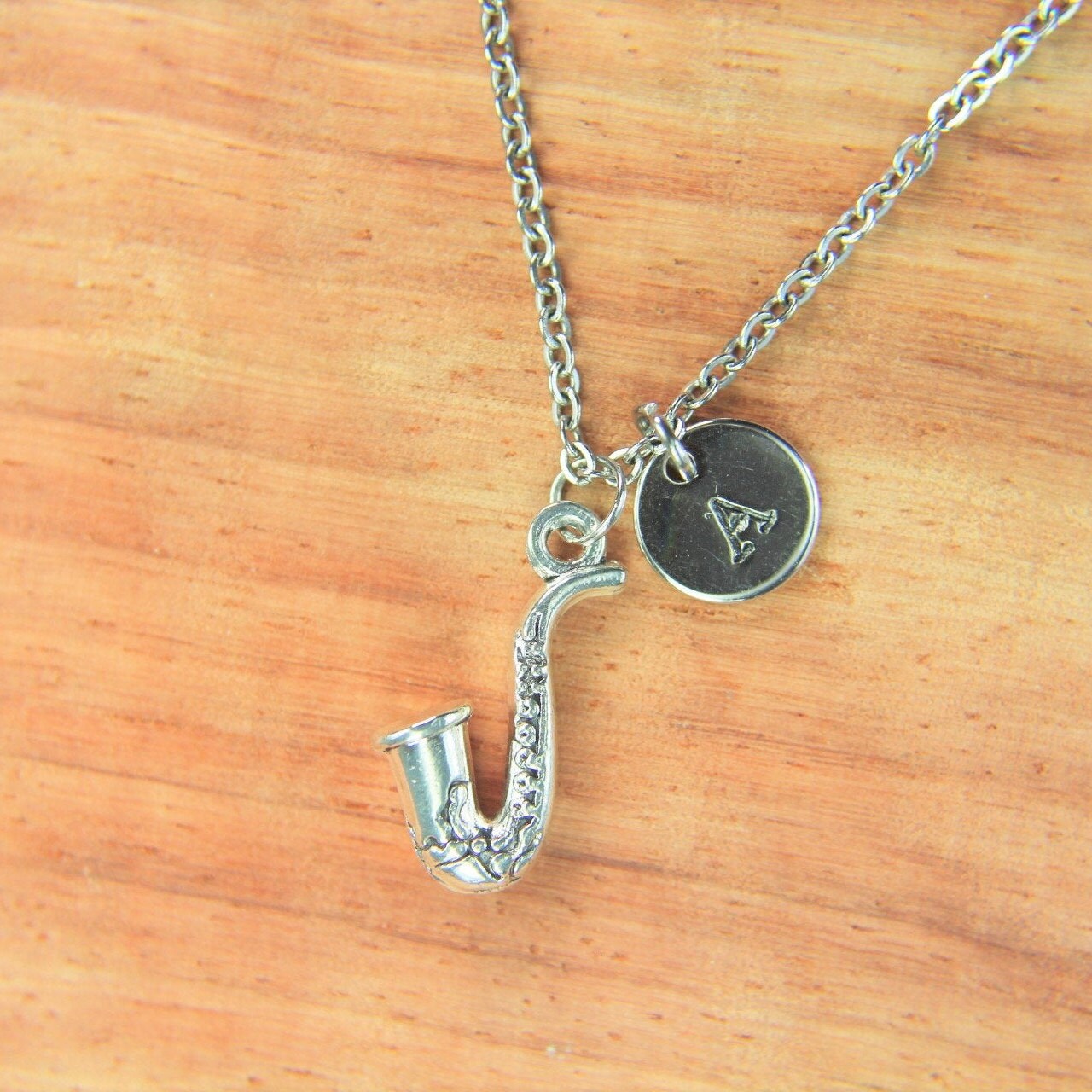 Silver Saxophone Charm Necklace Saxophone Necklace Saxophone Gift Music ...