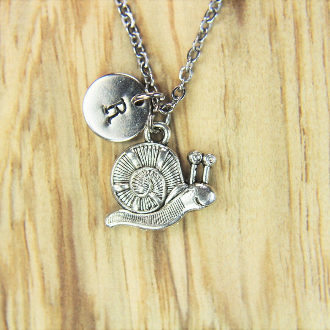 Snail Necklace Silver Snail Charm Necklace Snail Charm Customized Snail ...