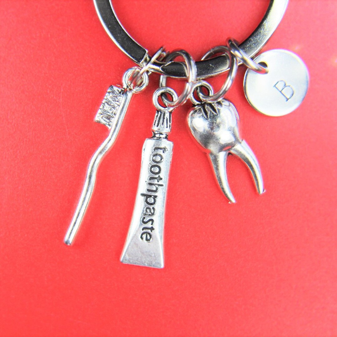 Silver Toothpaste and Toothbrush Tooth Charm Dental Gift Dental ...
