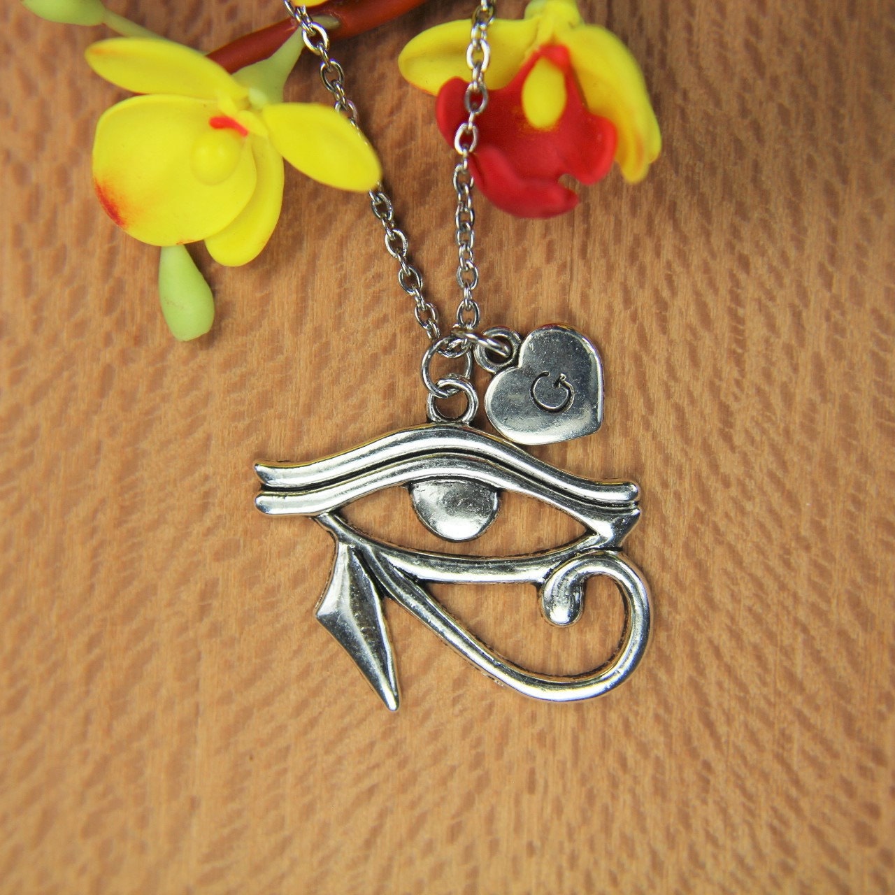 Eye of Horus Necklace Silver Eye of Horus Charm Necklace Egyptian ...