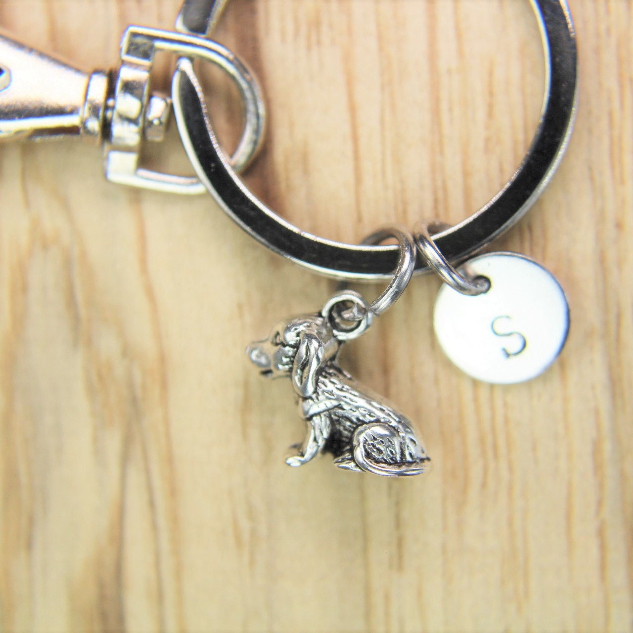 Dog Charm Silver Dog Charm Keychain Dog Key Ring Dog Pendant | Etsy