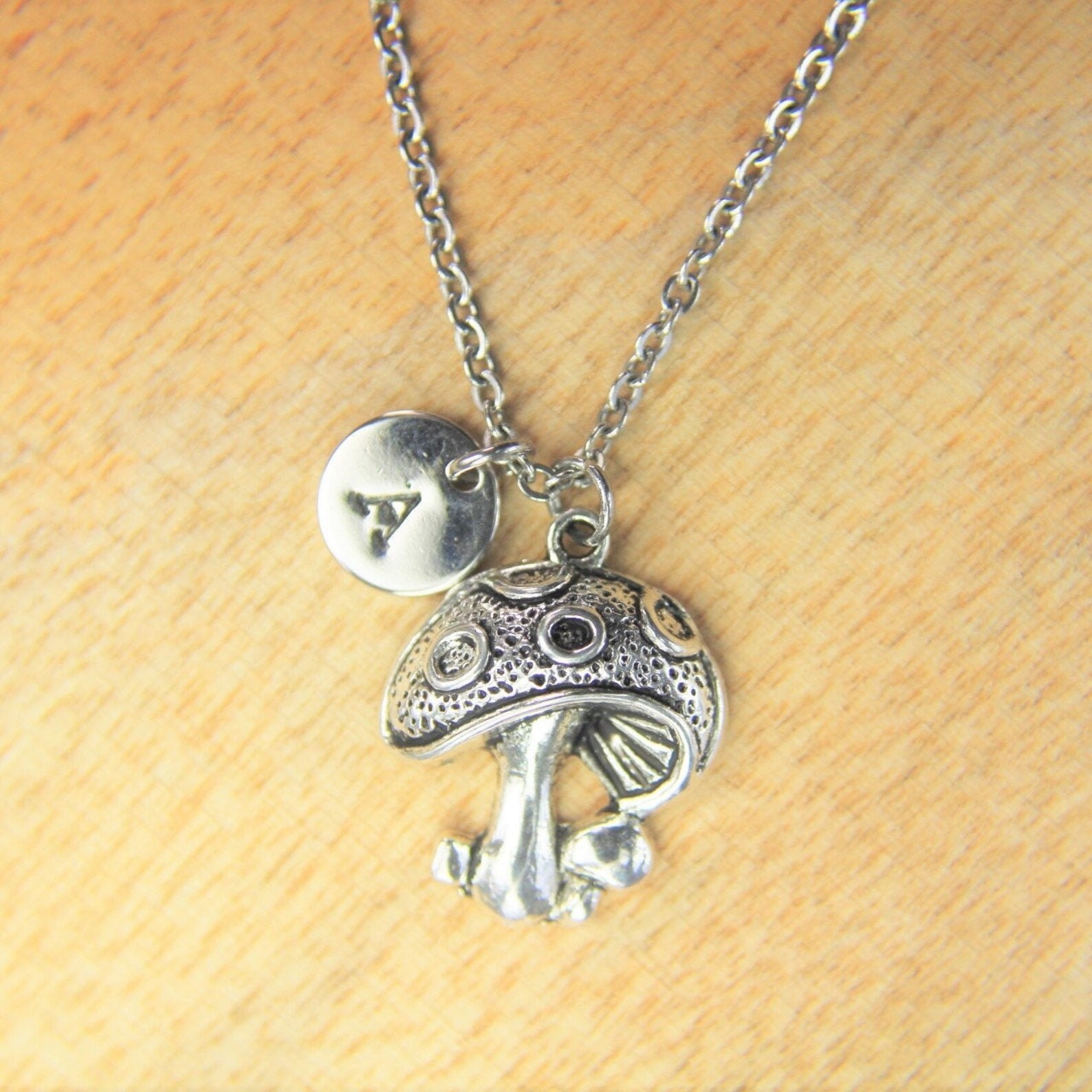 Best Christmas Gift Silver Mushroom Charm Necklace Mushroom Pendant ...