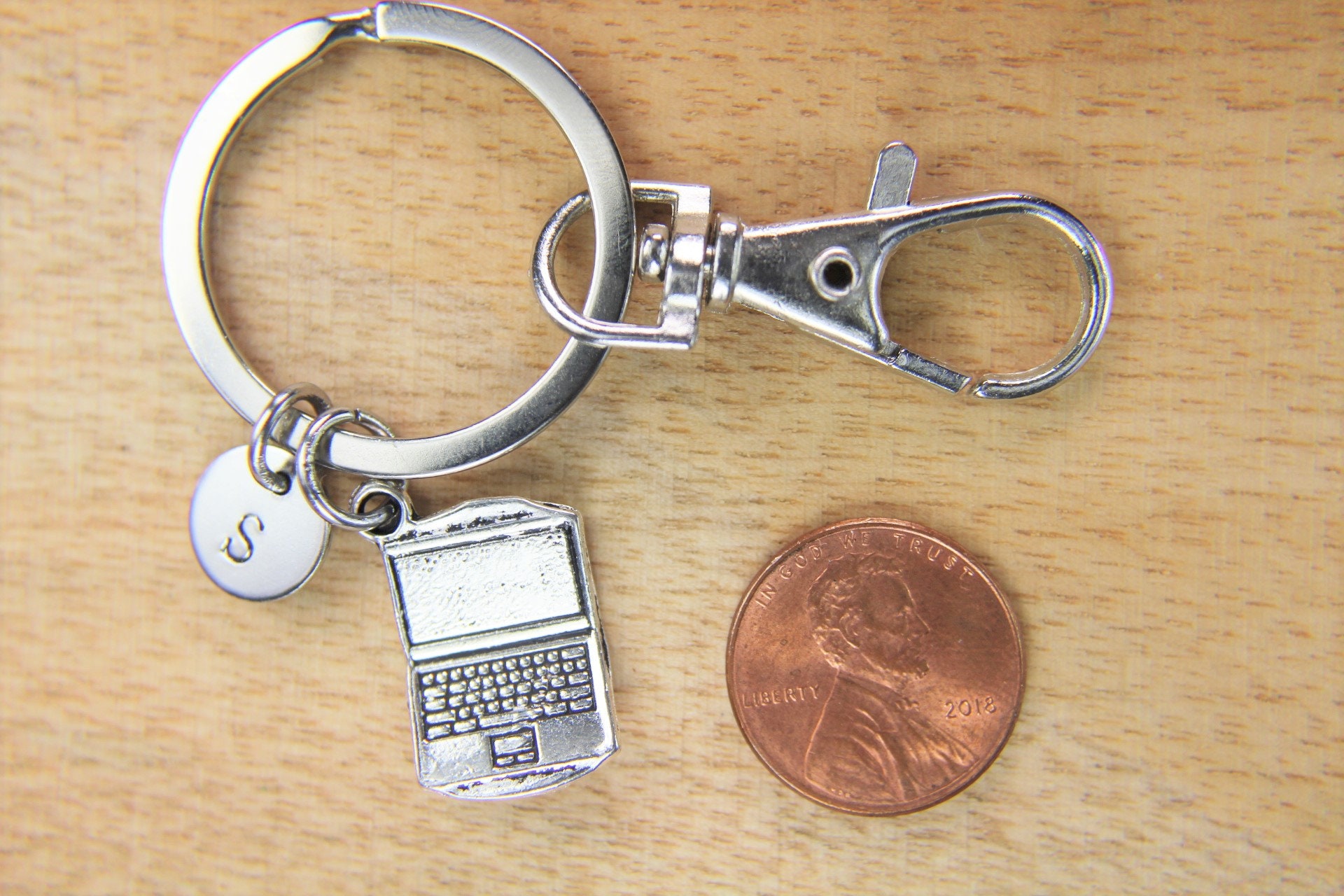 Silver Laptop Charm Keychain Laptop Charm Keychain Computer - Etsy.de