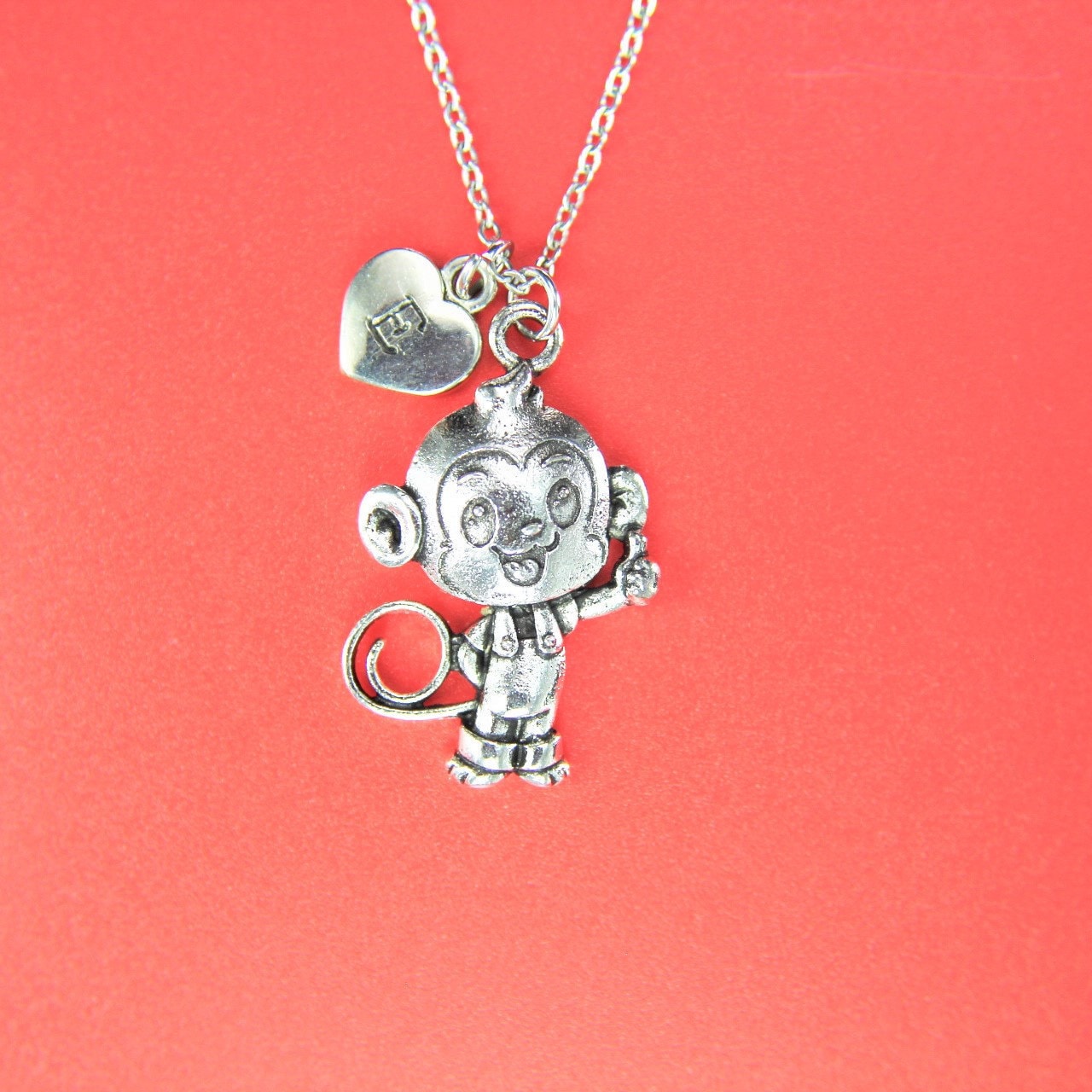 Monkey Necklace Silver Monkey Charm Necklace Mild Monkey Gift - Etsy UK