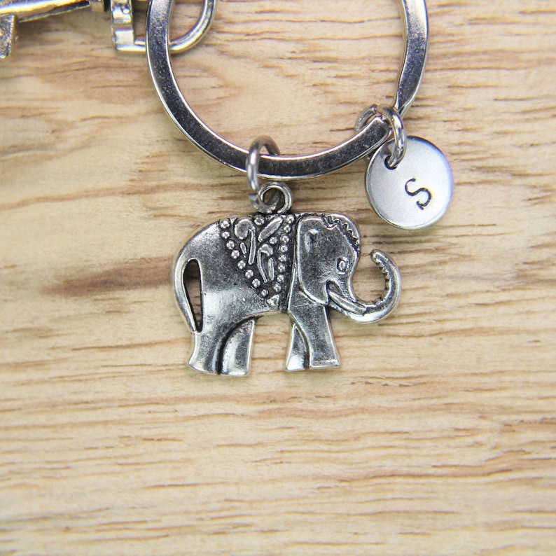 Silver Elephant Charm Keychain Elephant Charm Keychain Animal - Etsy
