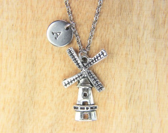 Windmill Necklace Windmill Charm Jewelry Silver Windmill - Etsy