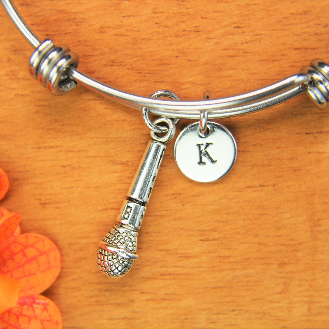 Microphone Bracelet Silver Microphone Charm Bracelet Microphone Charm ...