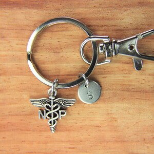 NP Caduceus Charm Keychain Caduceus Keyrings NP Gift Nurse Gift Medical ...