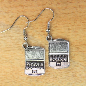 Laptop Earring Silver Computer Charm Earring Laptop Charm Calculator ...
