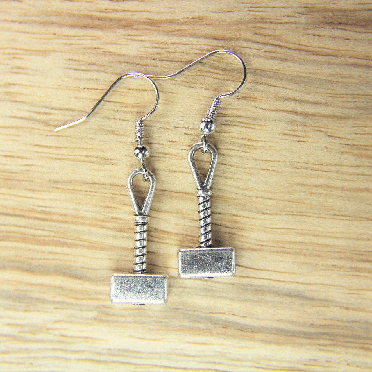 Silver Hammer Charm Earrings Hammer Earrings Hammer Gift | Etsy
