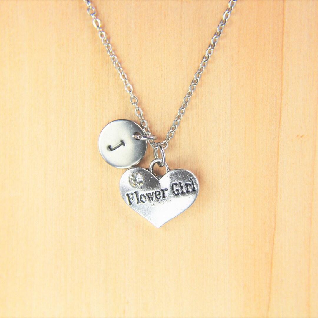 Flower Girl Necklace Silver Flower Girl Charm Necklace Mother Gift New ...