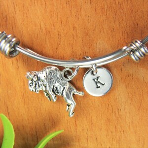 Silver Bison Charm Bracelet Buffalo Charm Bangle Bison Charm Animal ...