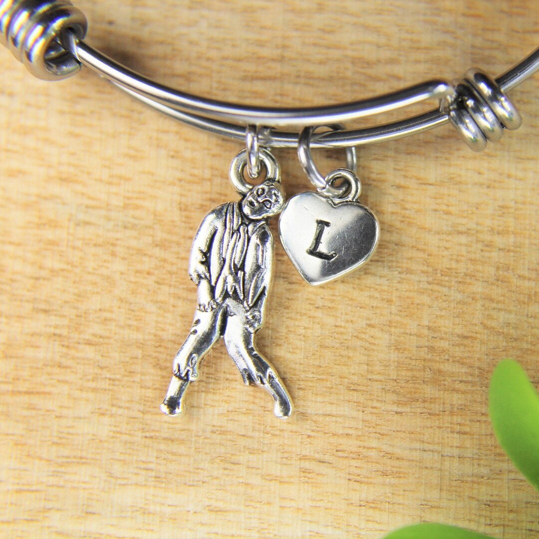 Zombie Bangle Silver Zombie Charm Bangle Zombie Charm Bracelet Zombie ...