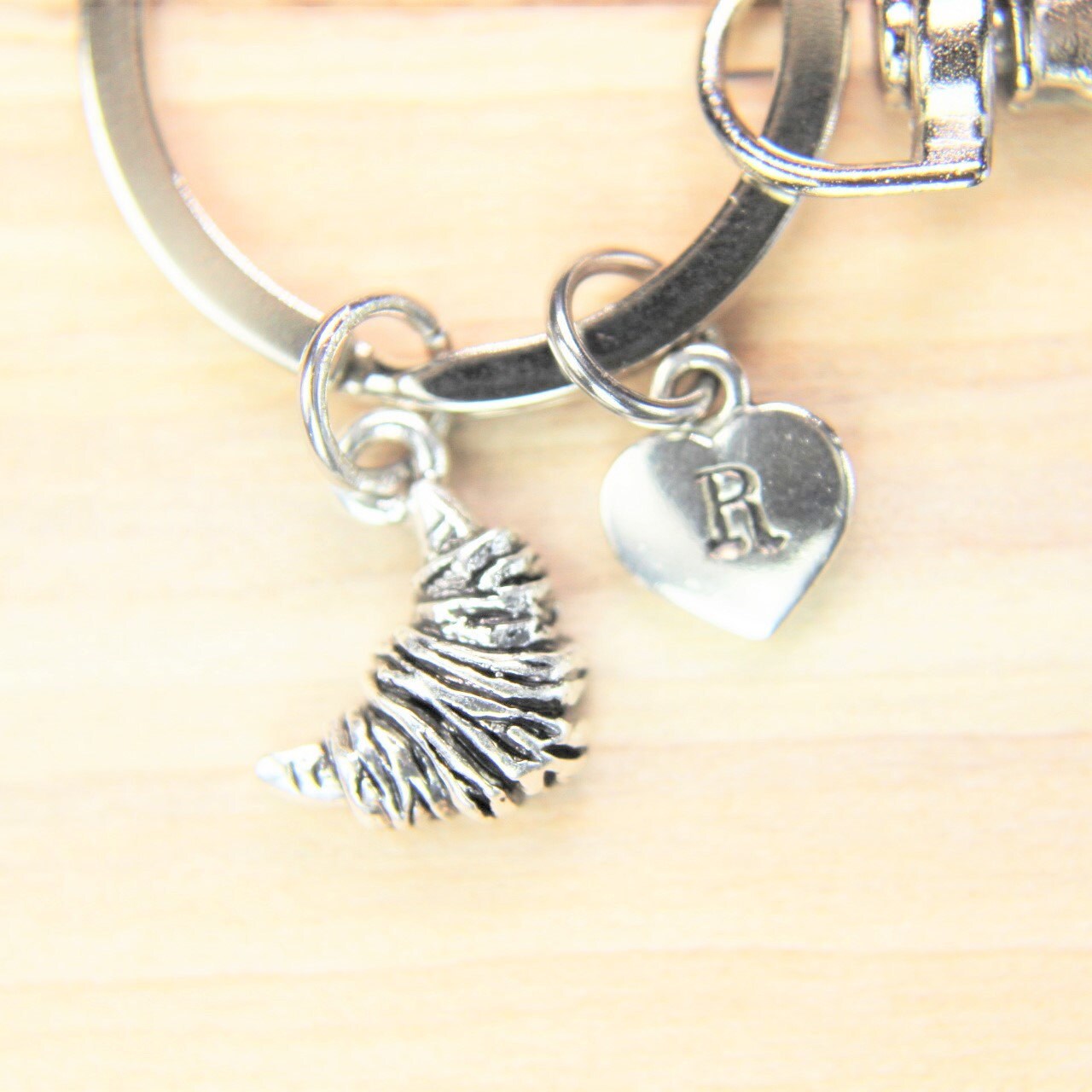 Croissant Charm Silver Croissant Charm Keyring Bakery Charm | Etsy