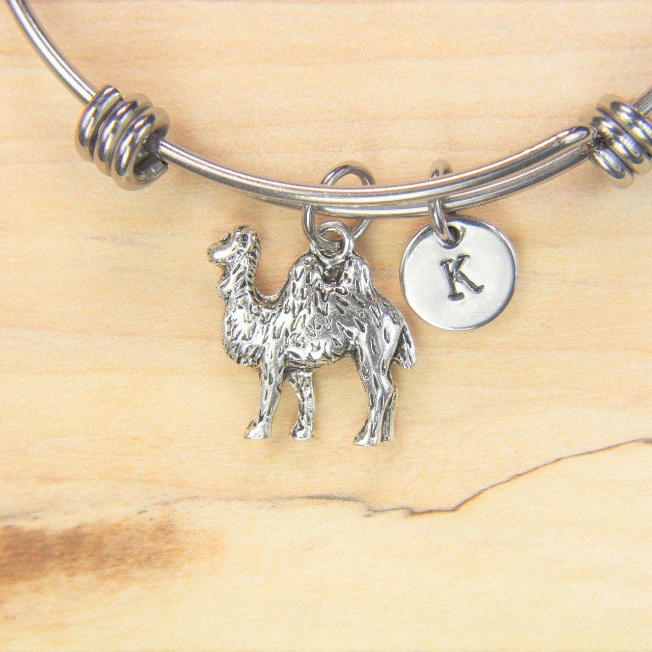 Camel Bangle Silver Camel Charm Bangle Camel Jewelry 3D Charm Animal ...