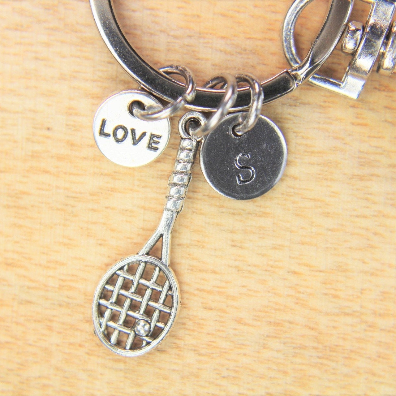 Tennis Racket Keychain Silver Tennis Charm Keychain Tennis - Etsy UK