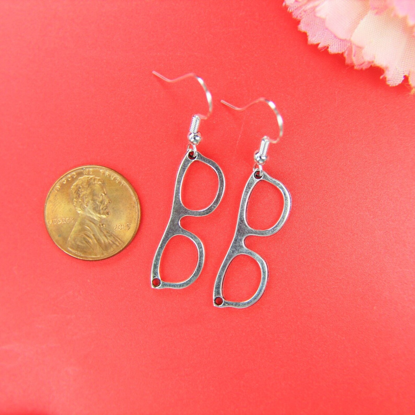 Glasses Earrings Silver Eye Doctor Earrings Reading Glasses Gift ...