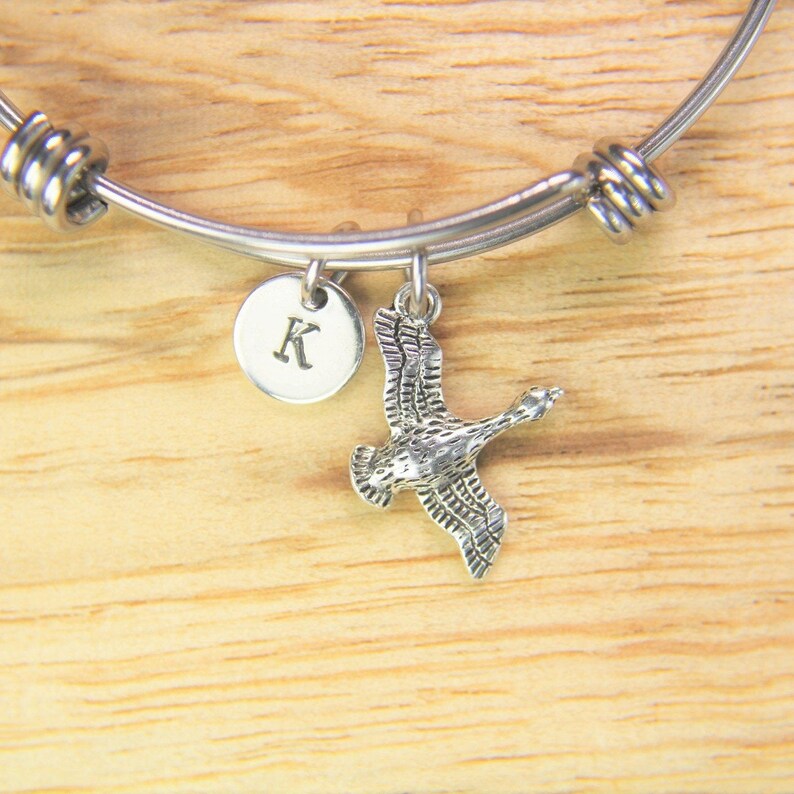 Silver Goose Charm Bracelet Flying Bird Charm Bangle Duck - Etsy