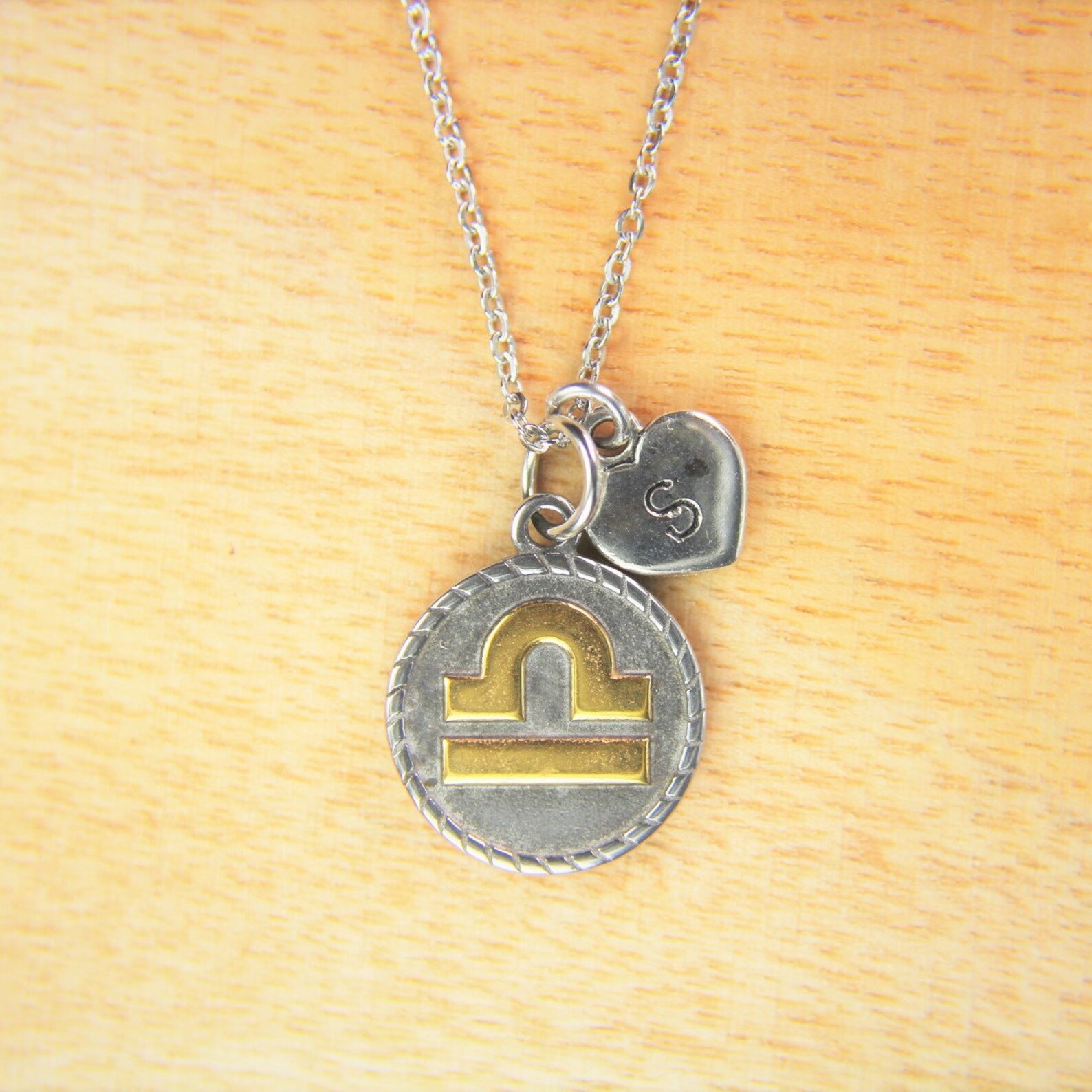 Stainless Steel Libra Charm Necklace Silver Libra Charm | Etsy