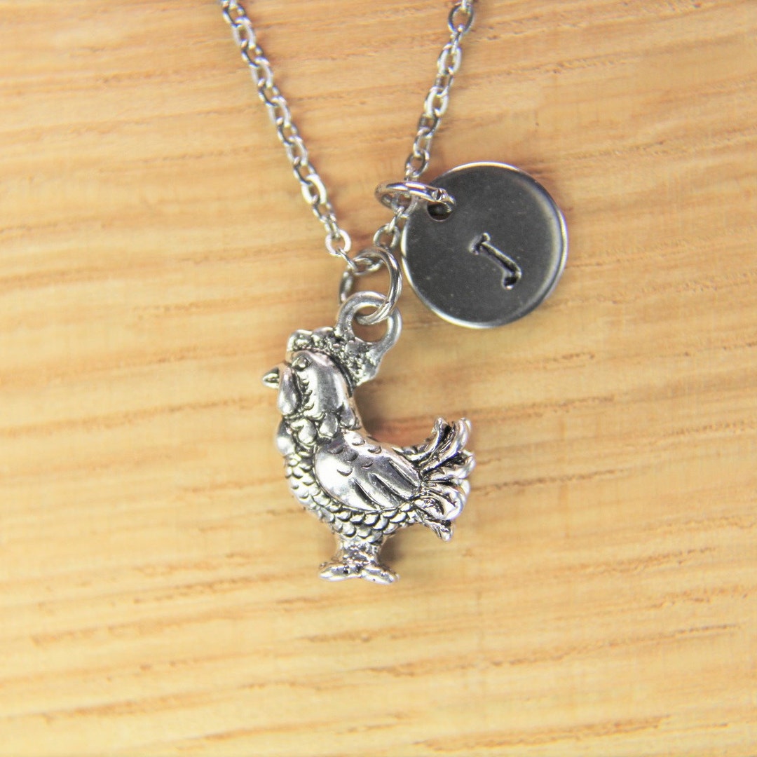 Chicken Necklace Silver Chicken Charm Necklace Chicken Charm Chicken ...