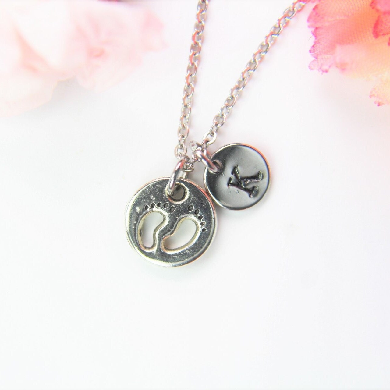 Silver Tiny Plated Baby Feet Charm Necklace Feet Charm - Etsy