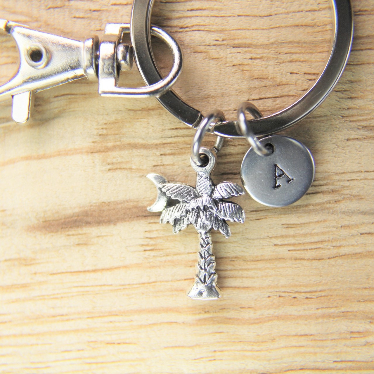 Palm Tree Keychain Palmetto Palm Tree With Crescent Moon - Etsy