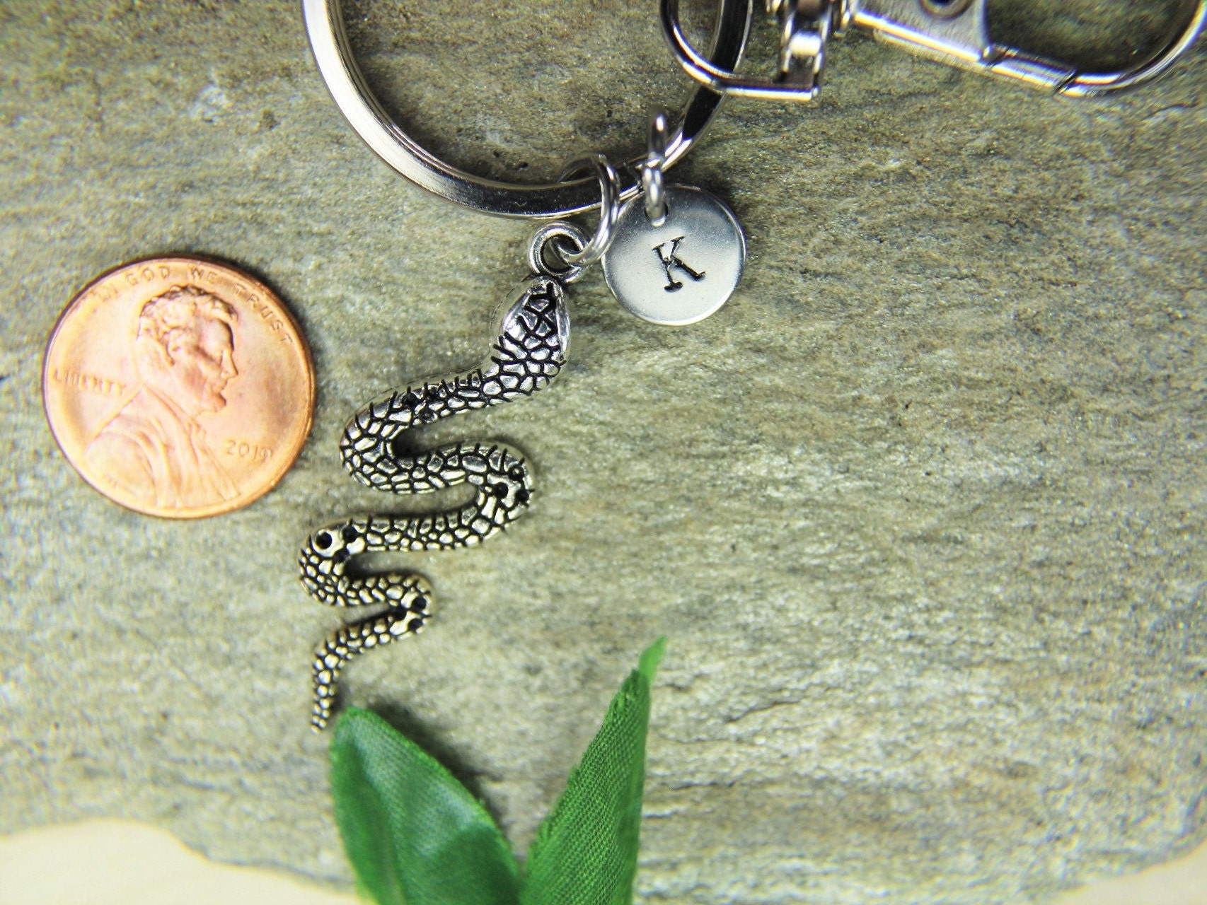 Snake Keyring Silver Wild Snake Charm Keyring Animal Gift | Etsy