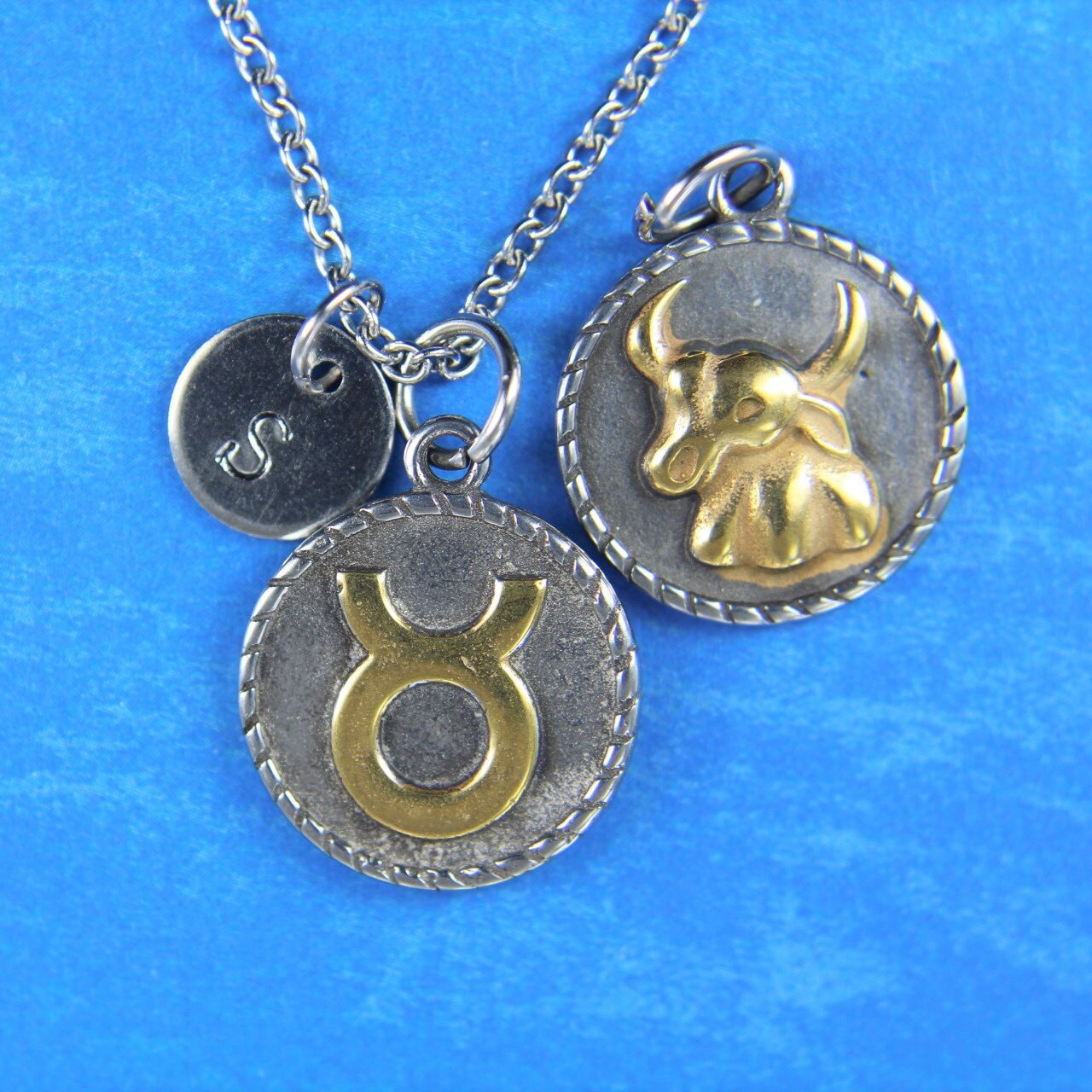 Stainless Steel Taurus Charm Necklace Silver Taurus Charm - Etsy UK
