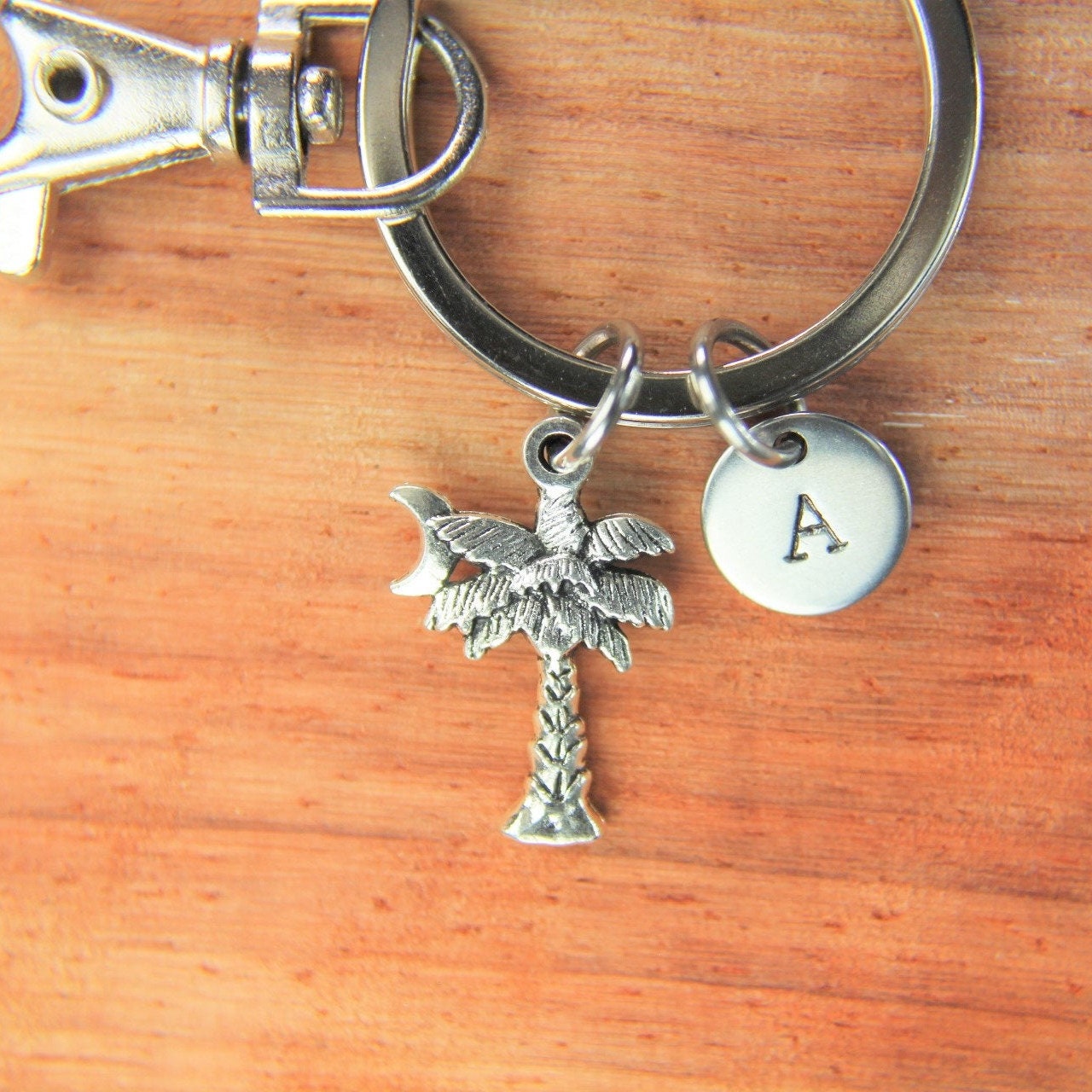 Palm Tree Keychain Palmetto Palm Tree With Crescent Moon - Etsy