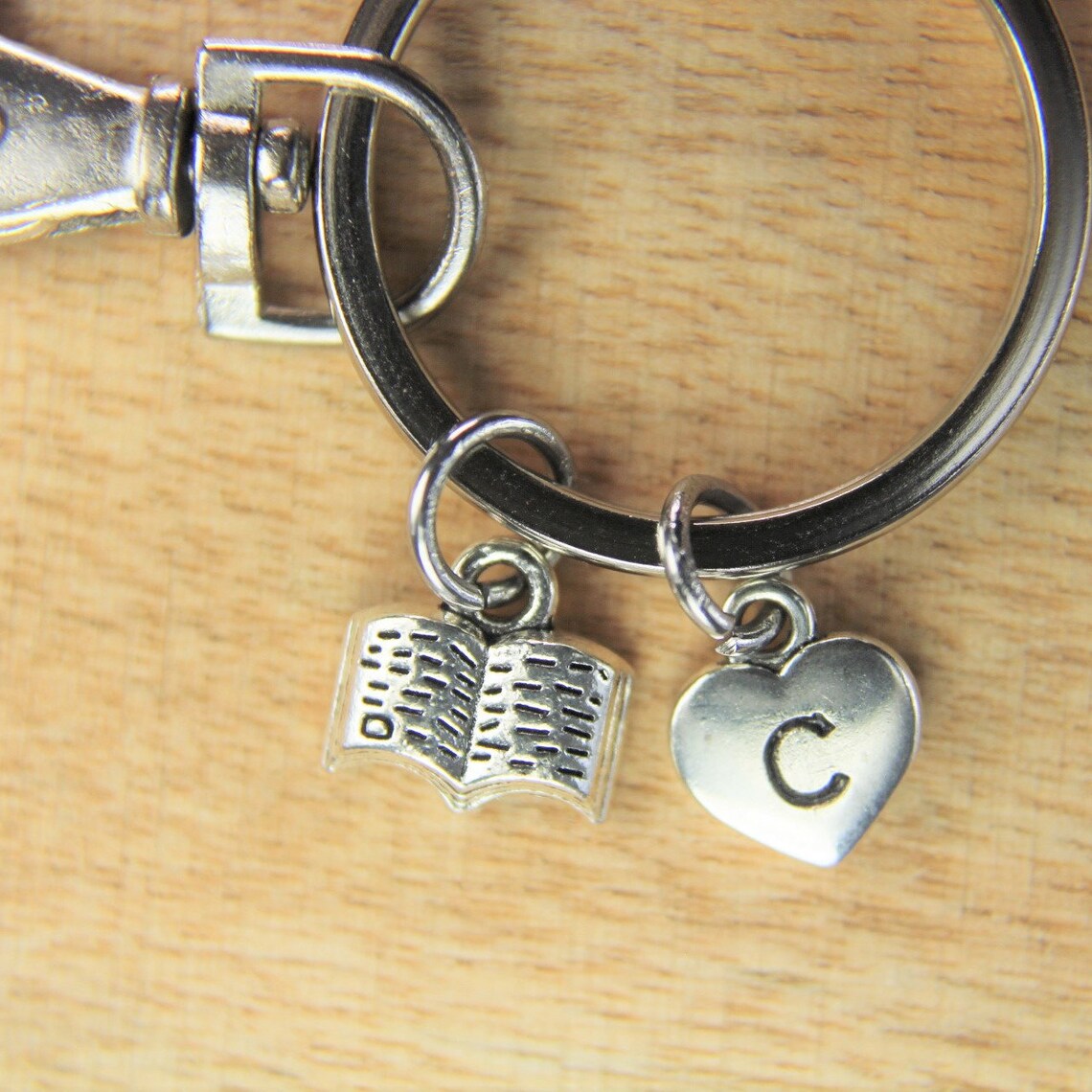 Silver Open Book Charm Keychain Open Book Charm Keychain - Etsy