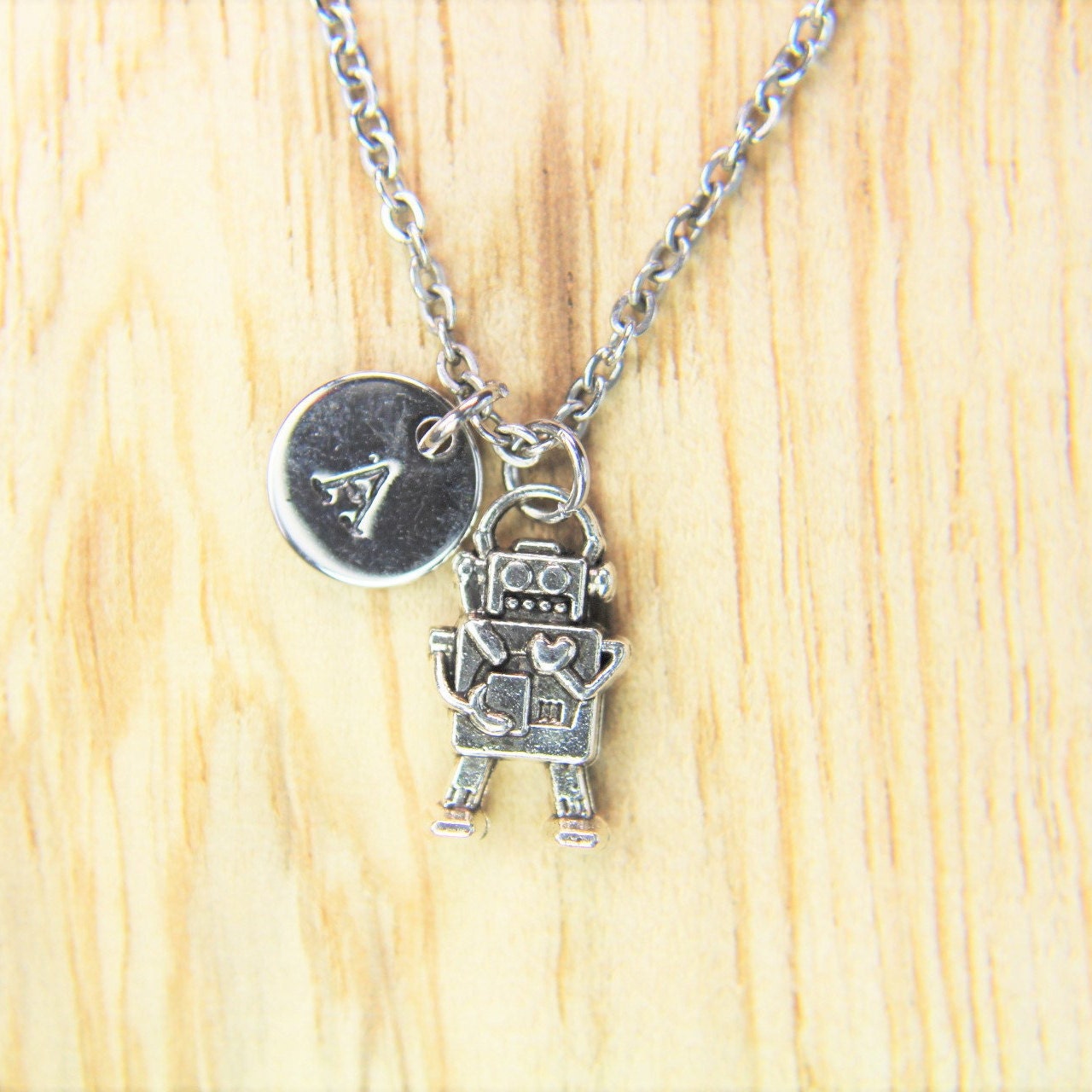 Silver Engineer Charm Necklace Robot Charm Engineer Necklace - Etsy UK